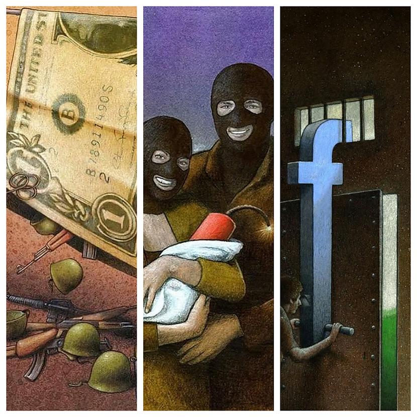 Pawel Kuczynski: izcilas un aktuālas satīriskās mākslas ilustrācijas ...
